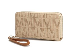 mkf collection wristlet wallet for women, small vegan leather credit card holder with zipper coin pocket wallet purse handbag by mia k