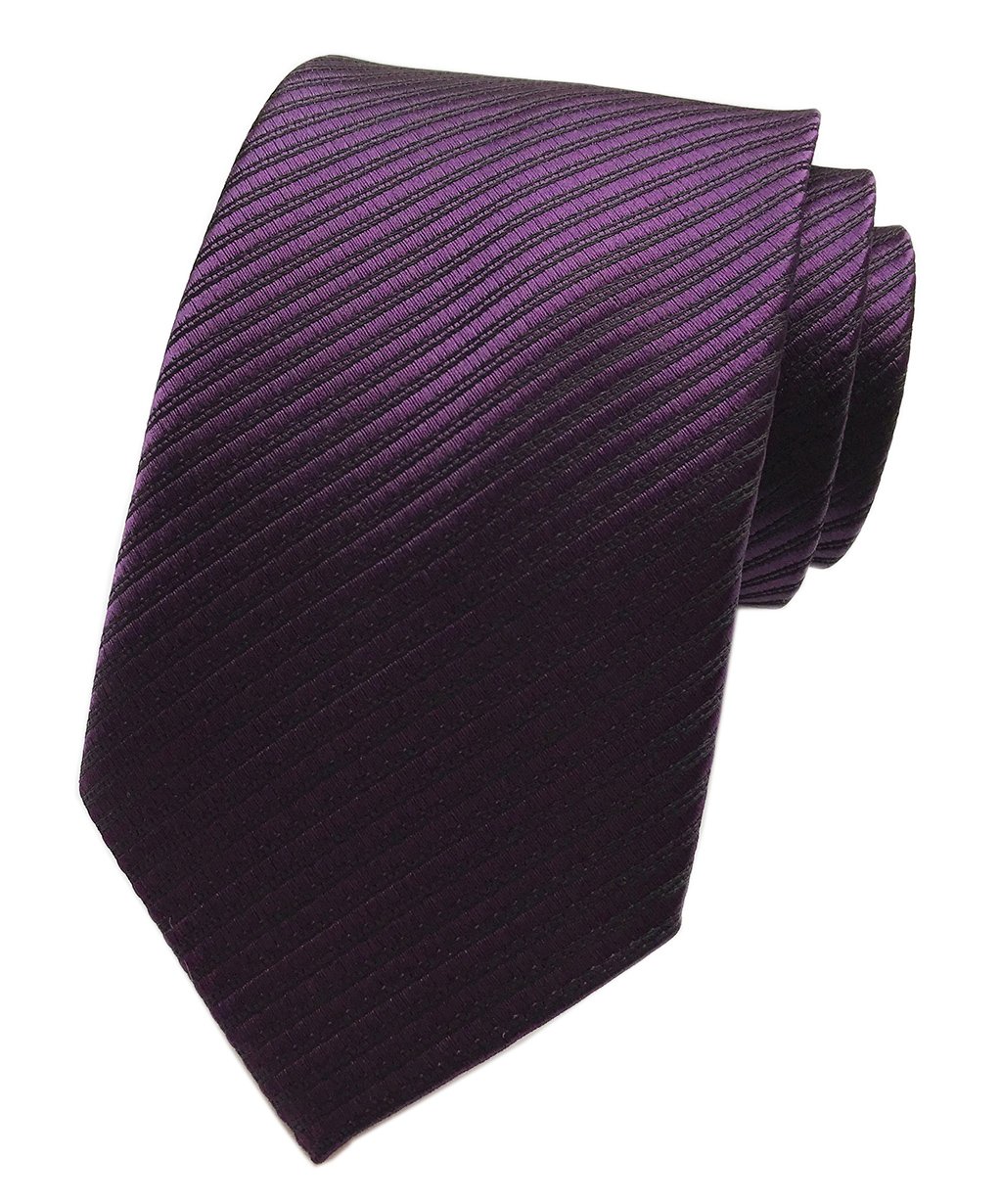 Elfeves Mens Dark Purple Woven Tie HANDMADE Luxury Suit Necktie Birthday Present