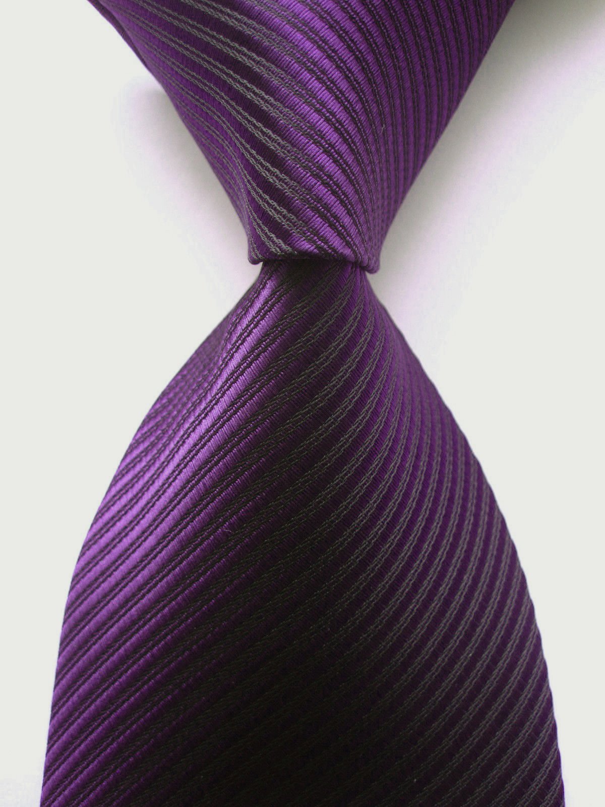 Elfeves Mens Dark Purple Woven Tie HANDMADE Luxury Suit Necktie Birthday Present