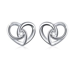 925 sterling silver jewelry "i love you to the moon and back" love heart stud earrings