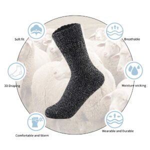 Century Star Womens Athletic Socks Knit Pattern Sports Socks Winter Wool Socks Crew Cut Cashmere Socks Warm Soft Socks (02) 5 Pairs Solid Color One Size