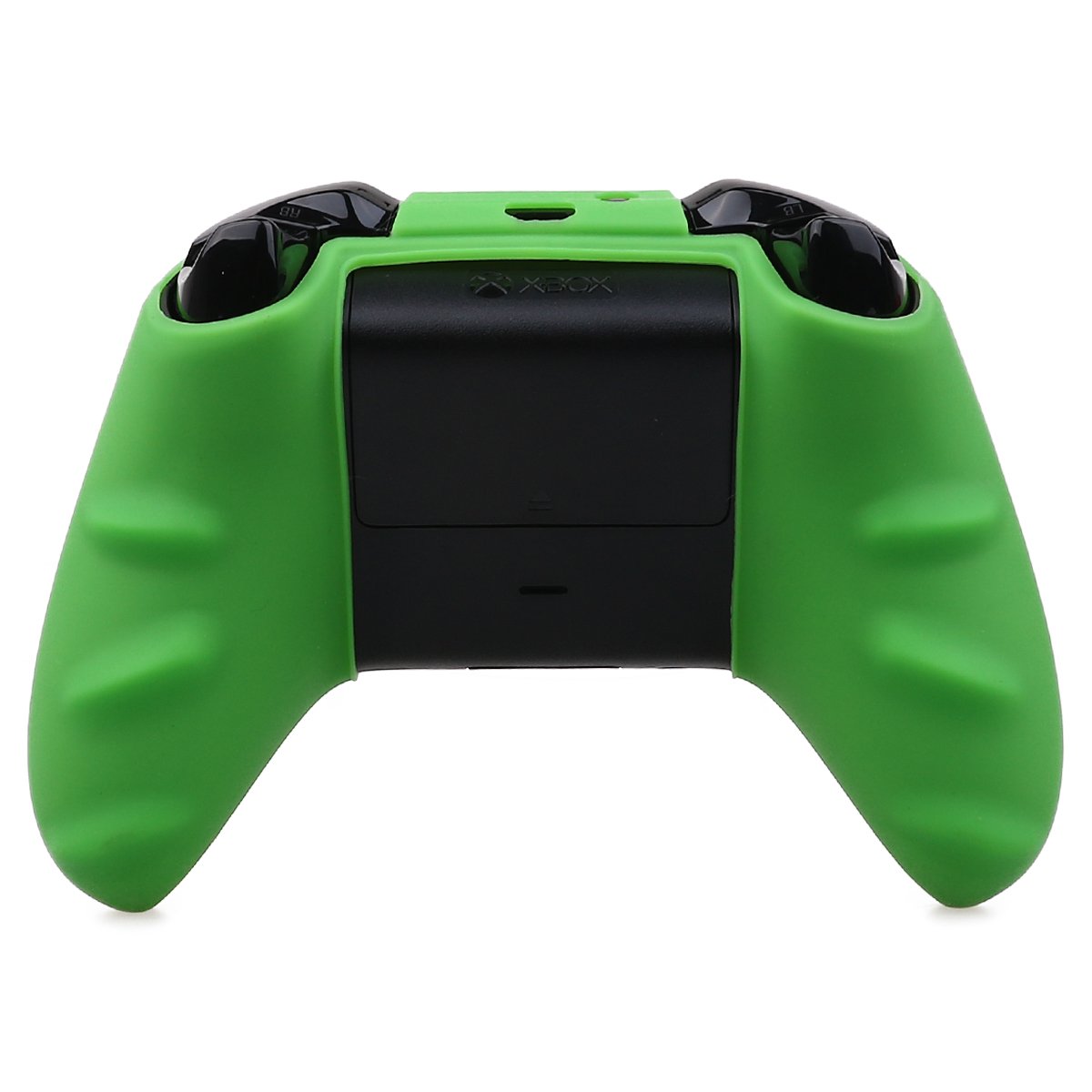 YoRHa Silicone Cover Skin Case for Microsoft Xbox One X & Xbox One S Controller x 1(Green) with Pro Thumb Grips 8 Pieces