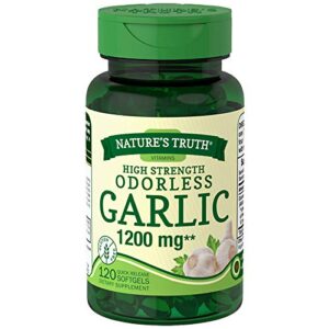 nature's truth high strength odorless garlic 1200 mg quick release softgels - 120, pack of 3