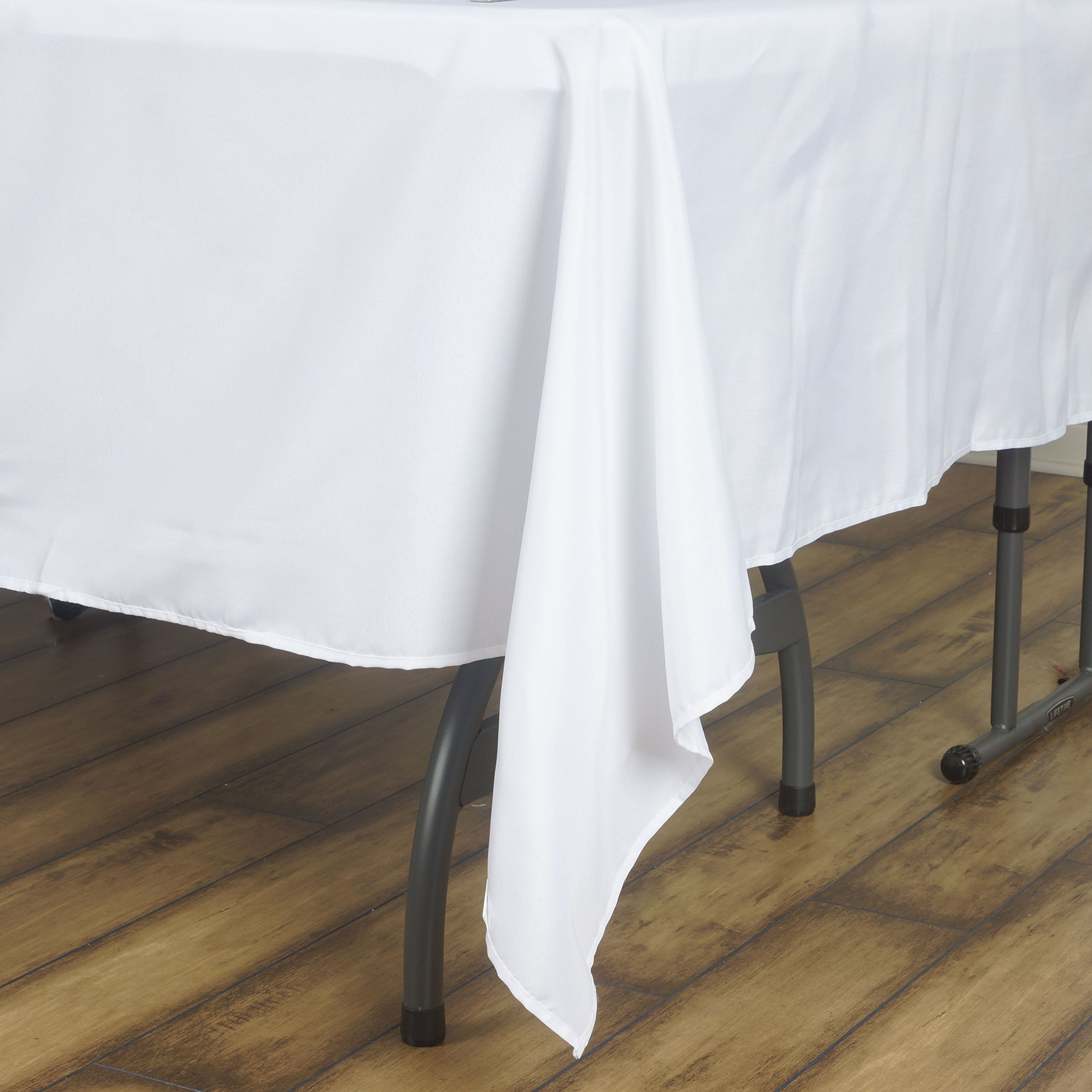 TABLECLOTHSFACTORY White 90" Square Tablecloth