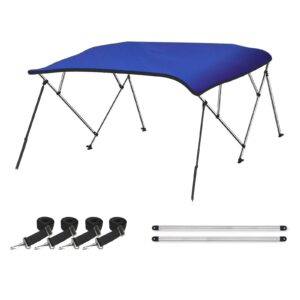 naviskin pacific blue 4 bow 8'l x 54" h x 91"-96" w bimini top cover includes mounting hardwares,storage boot with 1 inch aluminum frame