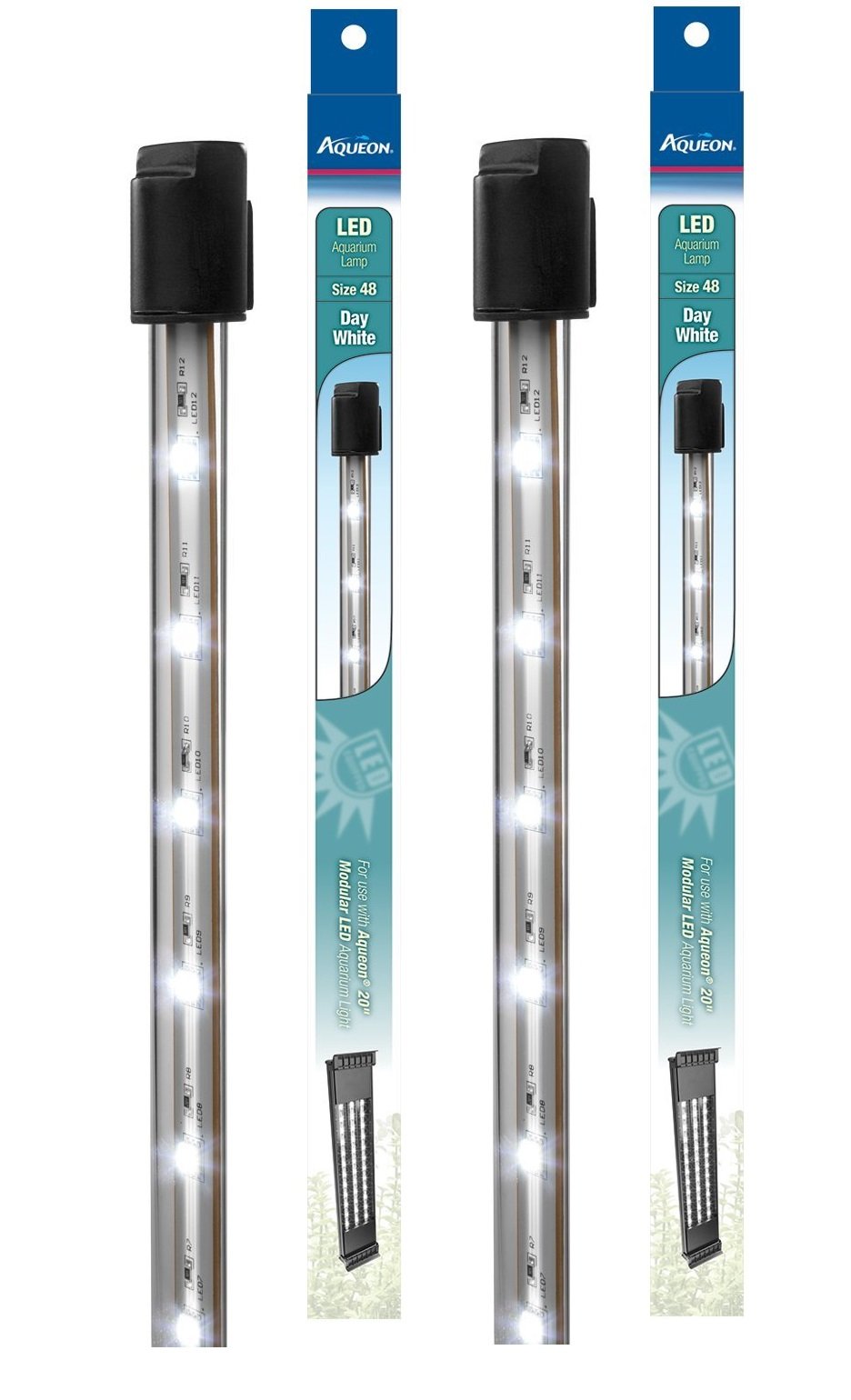 Aqueon (2 Pack Day LED Aquarium Lamp, Size 48, White