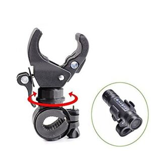 WIROJ BlueSunshine Universal 360-degree Rotating Bike Bicycle Handlebar Mount LED Flashlight Torch Mount Clamp Clip Holder Grip Bracket (Black)