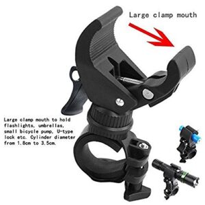 WIROJ BlueSunshine Universal 360-degree Rotating Bike Bicycle Handlebar Mount LED Flashlight Torch Mount Clamp Clip Holder Grip Bracket (Black)