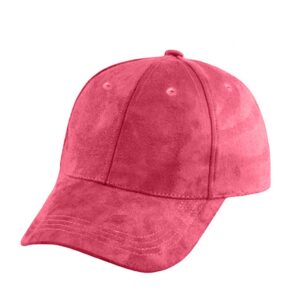 diona j faux leather woman man baseball cap hat snap back (dark pink)