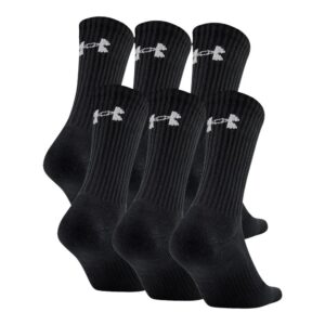 under armour ua charged cotton 2.0 crew - 6-pack md black