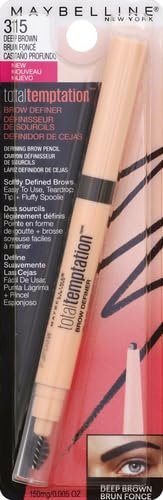 Maybelline Total Temptation Eyebrow Definer Pencil, Deep Brown, 1 Count