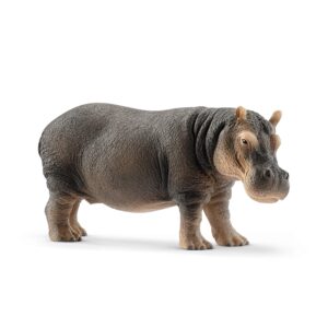 schleich wild life realistic detailed hippopotamus figurine - wild hippo figurine toy for play and education, highly durable and detailed, for boys and girls, gift for kids ages 3+