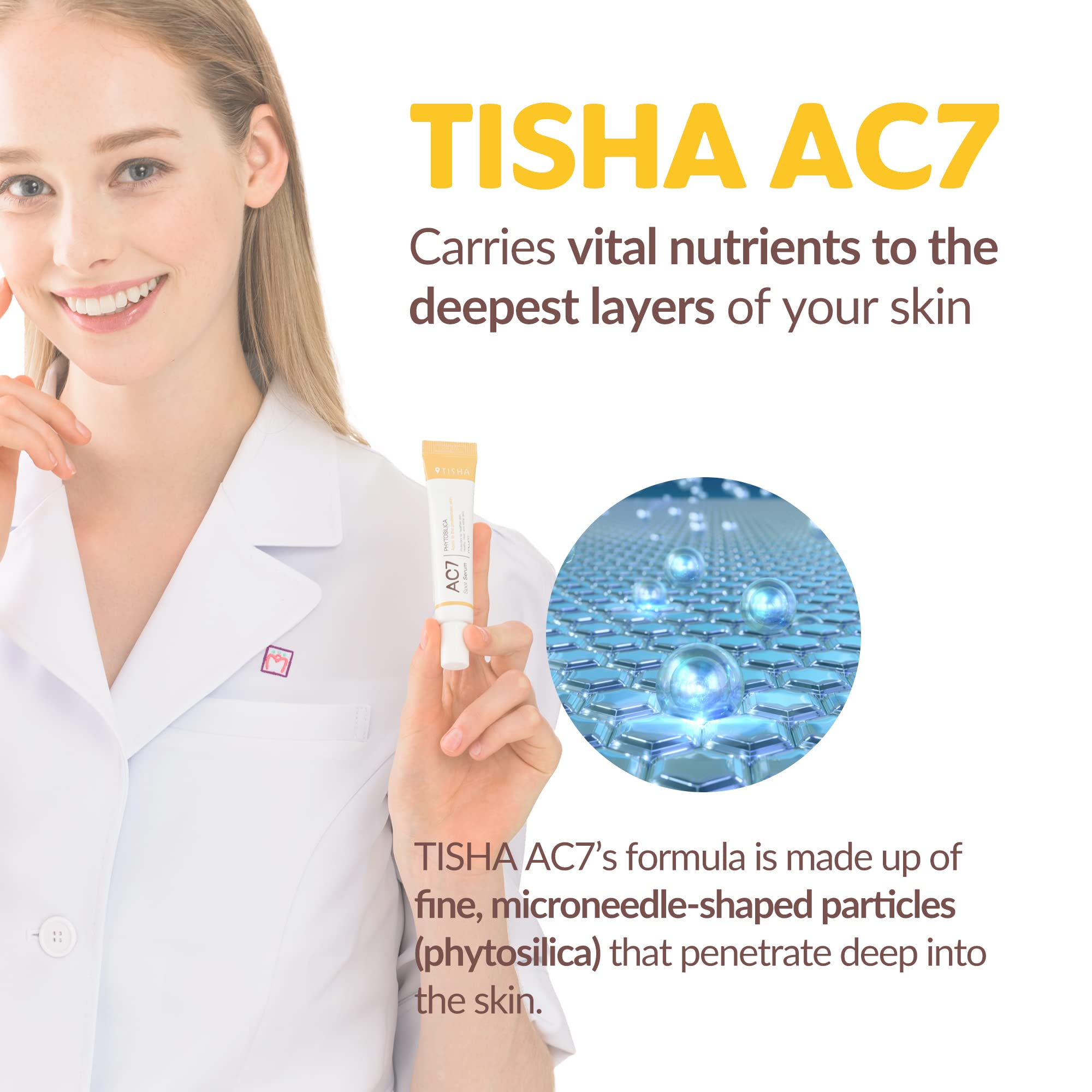 Tisha AC7 Micro-needle Pimple Serum | Blemish Remover | Zit Cream | Pimple Spot Treatment | Zit Remover | Pimple Cream | Skin Care for Troubled Skin | Natural Ingredients, 0.5 fl. oz.