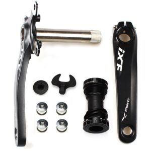 cysky bike crank arm set mountain bike crank arm set 170mm 104 bcd with bottom bracket kit and chainring bolts for mtb bmx road bicyle, compatible with shimano, fsa, gaint (black)