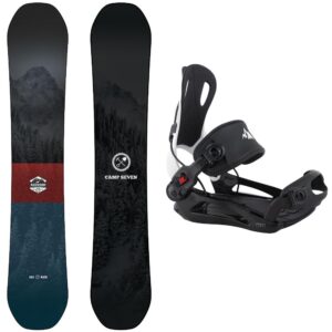 package-camp seven redwood snowboard 158 cm wide-system mtn binding large