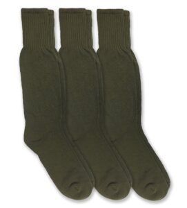 jefferies socks military combat uniform rib crew boot socks 3 pair pack (sock: 10-13/shoe: 9-12, olive green)