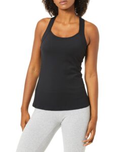 tyr women's standard solid lola top for swimming, yoga, fitness, and workout, black, large