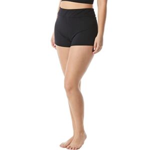 TYR Women's Standard Della Boyshort for Swimming, Yoga, Fitness, and Workout, Black, X-Large