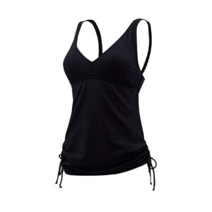 tyr tvnts7a16 fitness solids womens v-neck tankini black 6