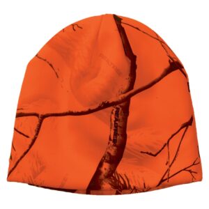 realtree licensed camo knit hunting beanie (blaze orange)