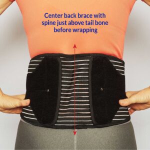 Comfort Compression Back Brace, Medium (M fits waist circumference of 33"-39") Black Lower Back brace -Clinically Proven to help and support your Active Life style and reduce pain