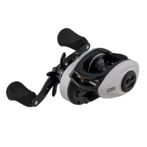 abu garcia revo stx low profile baitcast reel, size lp (1430425), 10 stainless steel ball bearings + 1 duraclutch roller bearing, strong and lightweight