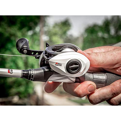 Abu Garcia Revo STX Low Profile Baitcast Reel, Size LP (1430425), 10 Stainless Steel Ball Bearings + 1 DuraClutch Roller Bearing, Strong and Lightweight