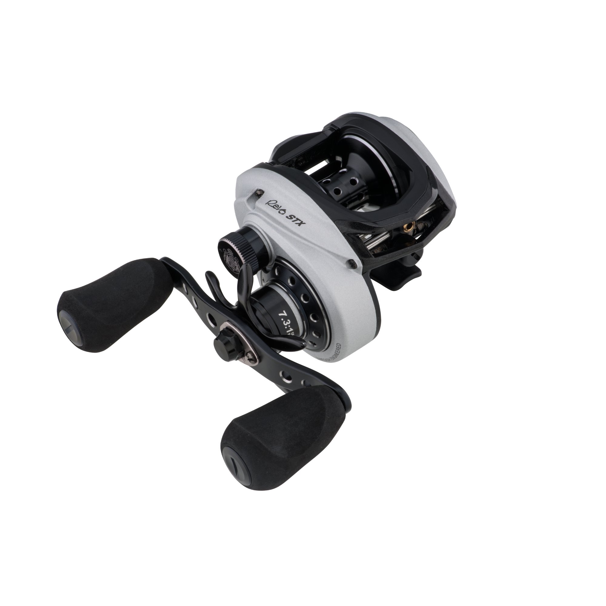 Abu Garcia Revo STX Low Profile Baitcast Reel, Size LP (1430425), 10 Stainless Steel Ball Bearings + 1 DuraClutch Roller Bearing, Strong and Lightweight