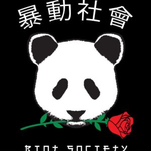 Riot Society Mens Panda Rose Long Sleeve T-Shirt - Black, Large