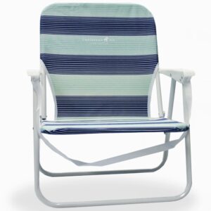 caribbean joe folding beach chair, 1 position lightweight and portable foldable outdoor camping chair with carry strap, horizon stripe