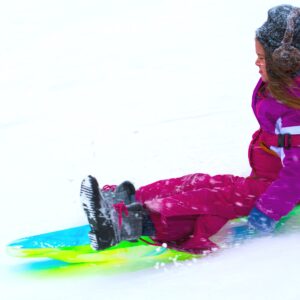 ESP 48" Day Glow Sno Cruiser Toboggan – Two-Rider Sled – Tough Polyresin, Diamond-Polished Bottom – Neon Tie Dye