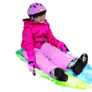 ESP 48" Day Glow Sno Cruiser Toboggan – Two-Rider Sled – Tough Polyresin, Diamond-Polished Bottom – Neon Tie Dye