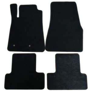 floor mats compatible with 2005-2009 ford mustang, nylon black front rear carpet by ikon motorsports, 2006 2007 2008