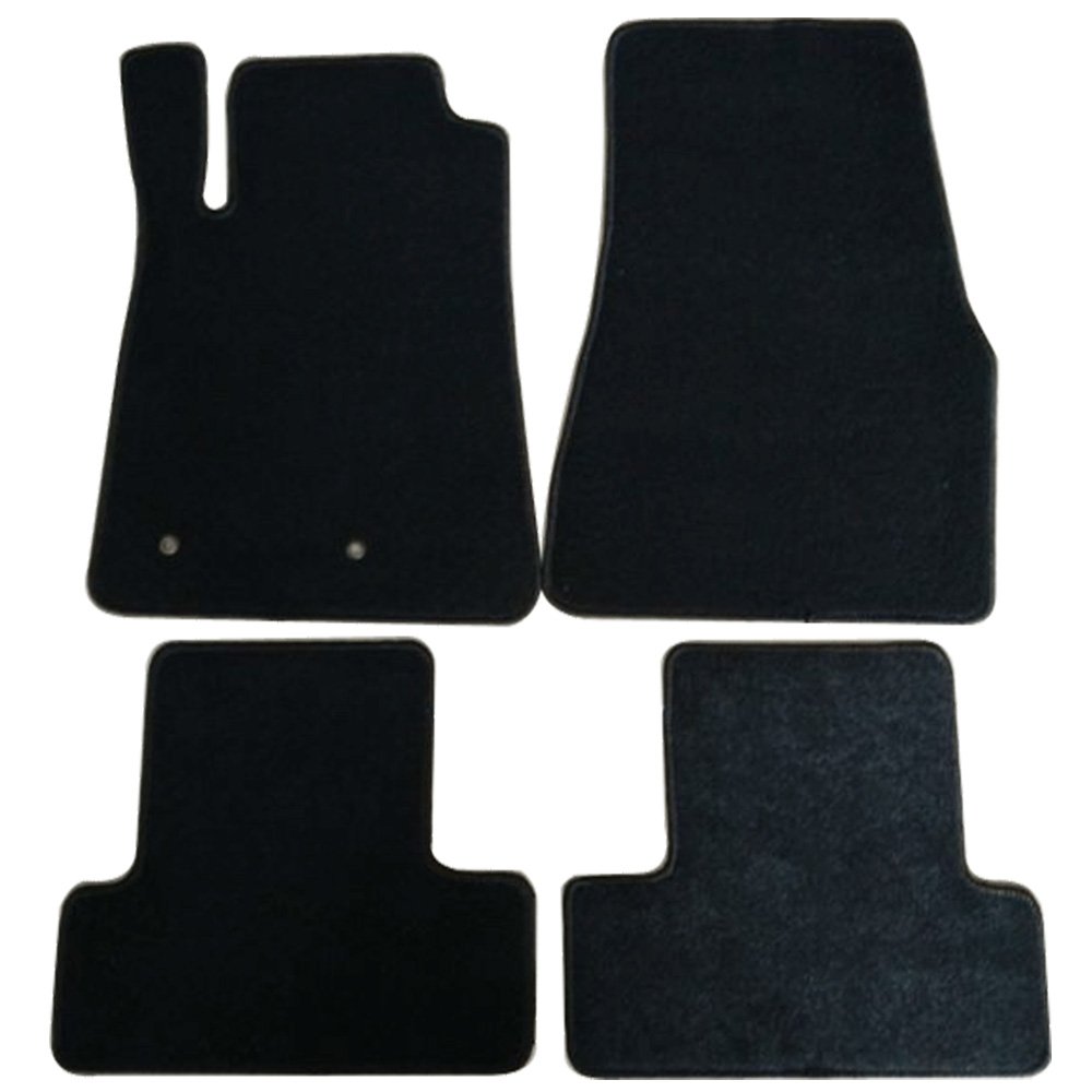 Floor Mats Compatible with 2005-2009 FORD MUSTANG, Nylon Black Front Rear Carpet by IKON MOTORSPORTS, 2006 2007 2008