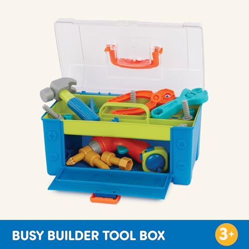 Battat – Kids Tool Set – Pretend Construction Toys – Durable Toy Tools – Toddler Tool Box – Busy Builder Tool Box- 3 Years +