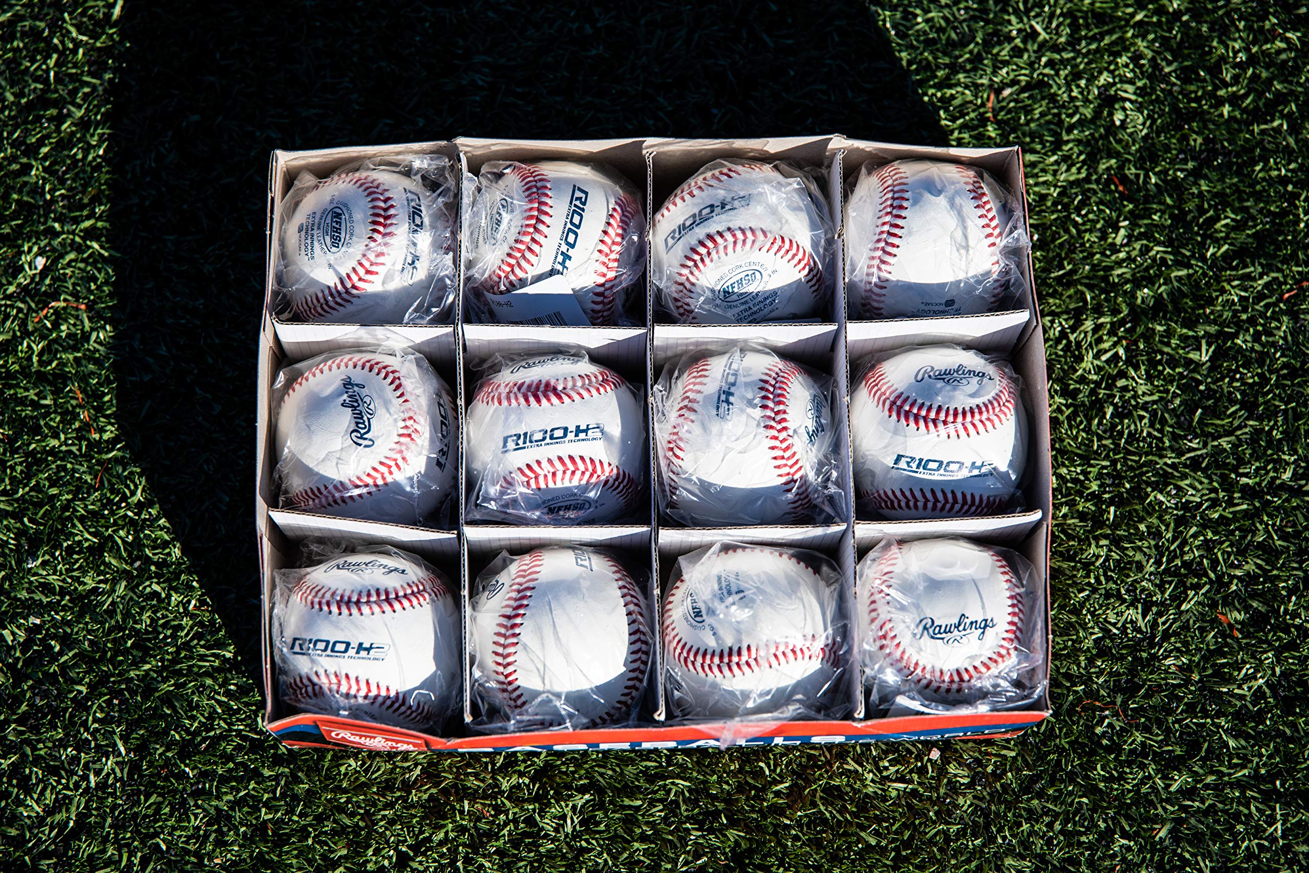 Rawlings | NFHS NOCSAE High School Game Baseballs | R100-H2 | Game/Practice Use | 12 Count