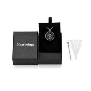 Hearbeingt Cremation Jewelry for Ashes USA Army/Air Force/Navy/Firefighter Memorial Urn Necklace for Ashes Keepsake Pendant for Women Men(Navy)