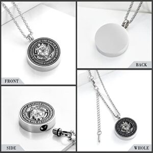 Hearbeingt Cremation Jewelry for Ashes USA Army/Air Force/Navy/Firefighter Memorial Urn Necklace for Ashes Keepsake Pendant for Women Men(Navy)