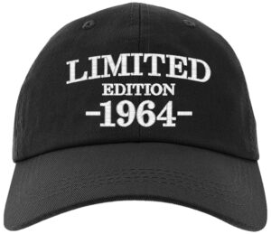 cap 1964-60th birthday gifts, limited edition all original parts baseball hat 1964-em-0003-black