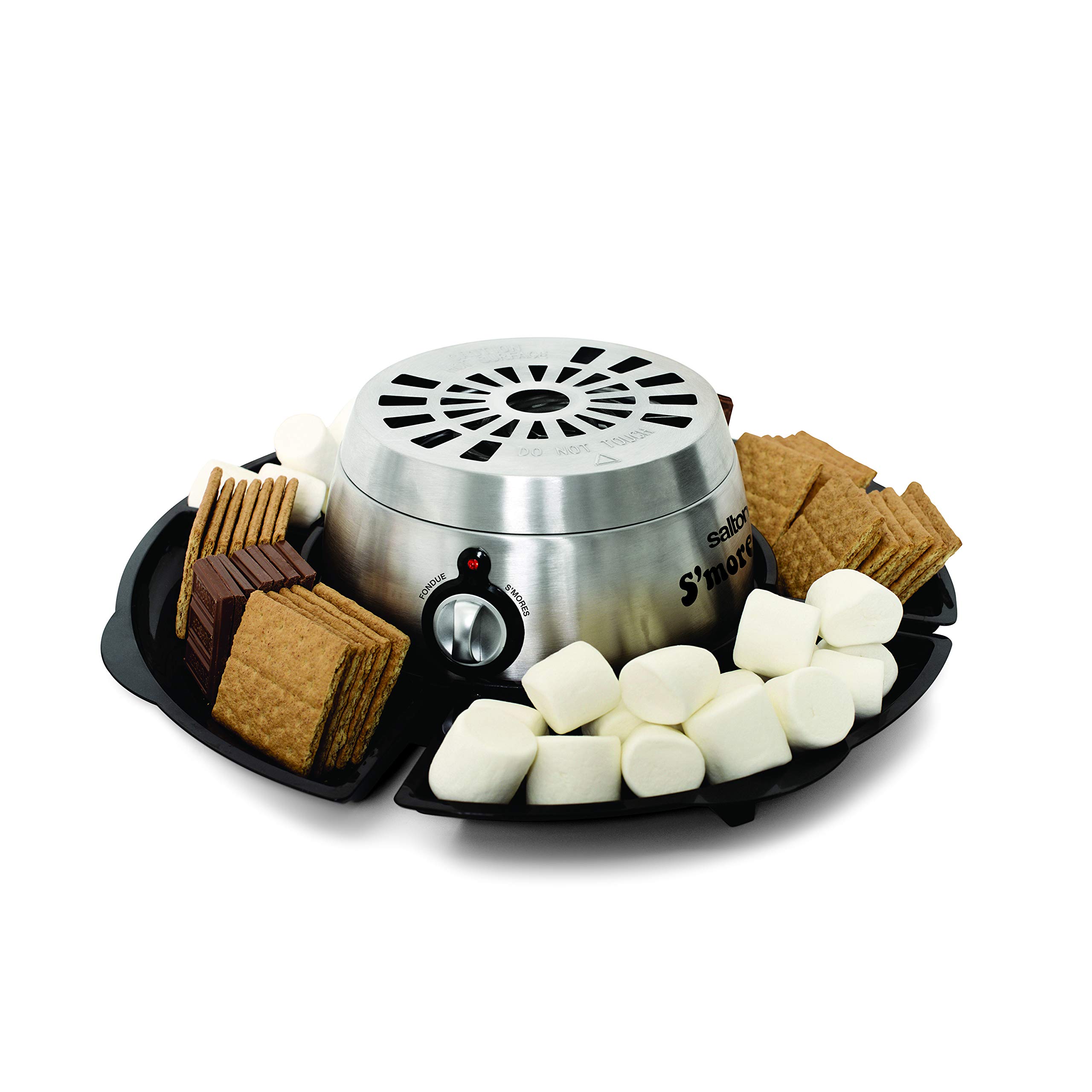 Salton Electric S'Mores Maker - Perfect Gift for Date Night - Temperature Control, 4 Lazy Susan Trays & 4 Roasting Skewers Included