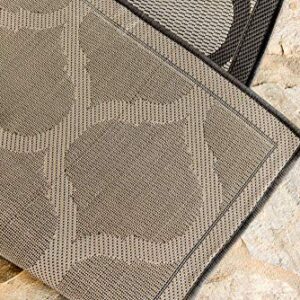 Unique Loom Outdoor Trellis Collection Area Rug - Moroccan (6' 1" x 9' Rectangle, Gray/ Silver)