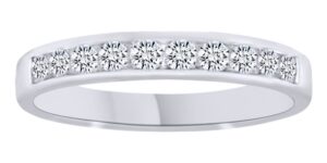 affy white natural diamond eternity engagement wedding band ring 14k solid white gold (0.33 cttw)