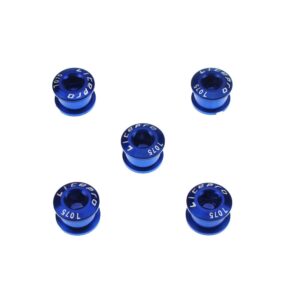 CYSKY Single Chainring Bolts 5 Pack M8 Single Short Chain Ring Bolts Fit for Road Bike, Mountain Bike, BMX, MTB, Fixie (Aluminum Alloy, CNC, Blue)