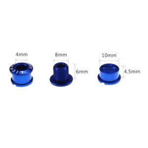 CYSKY Single Chainring Bolts 5 Pack M8 Single Short Chain Ring Bolts Fit for Road Bike, Mountain Bike, BMX, MTB, Fixie (Aluminum Alloy, CNC, Blue)