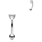 eybrow ring Christina Vertical Hood VCH Jewelry Genital Piercing 7/16"-16G (HEART GOLD) heart silver it"s use for eyebrow