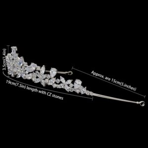 SEPBRIDALS Cubic Zirconia CZ Wedding Bride Crown Tiara Headband Hair Jewelry Accessories HG0056