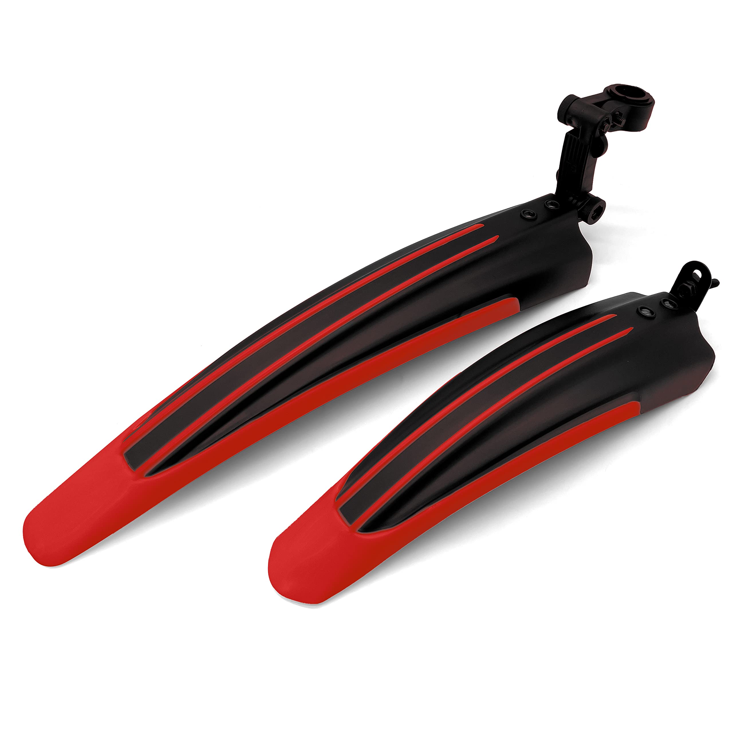 Silfrae Adjustable Standard 26 inch Mountain Bike Splash Guard Bike Fenders Set Front and Rear (Red)