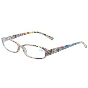 Kerecsen Reading Glasses 4 Fashion Women Eyeglasses With Floral Design Classic Spring Hinge Readers (2.00, 4 Pack Mix Color)