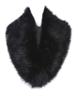 lucky leaf women's faux fur shawl party faux fur collar fur wraps for winter bridal wedding cover up (black, 100cm)