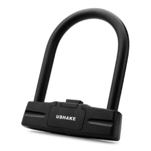 ushake bicycles u lock, heavy duty bike scooter motorcycles combination lock gate lock for anti theft (black 14mm chackle)